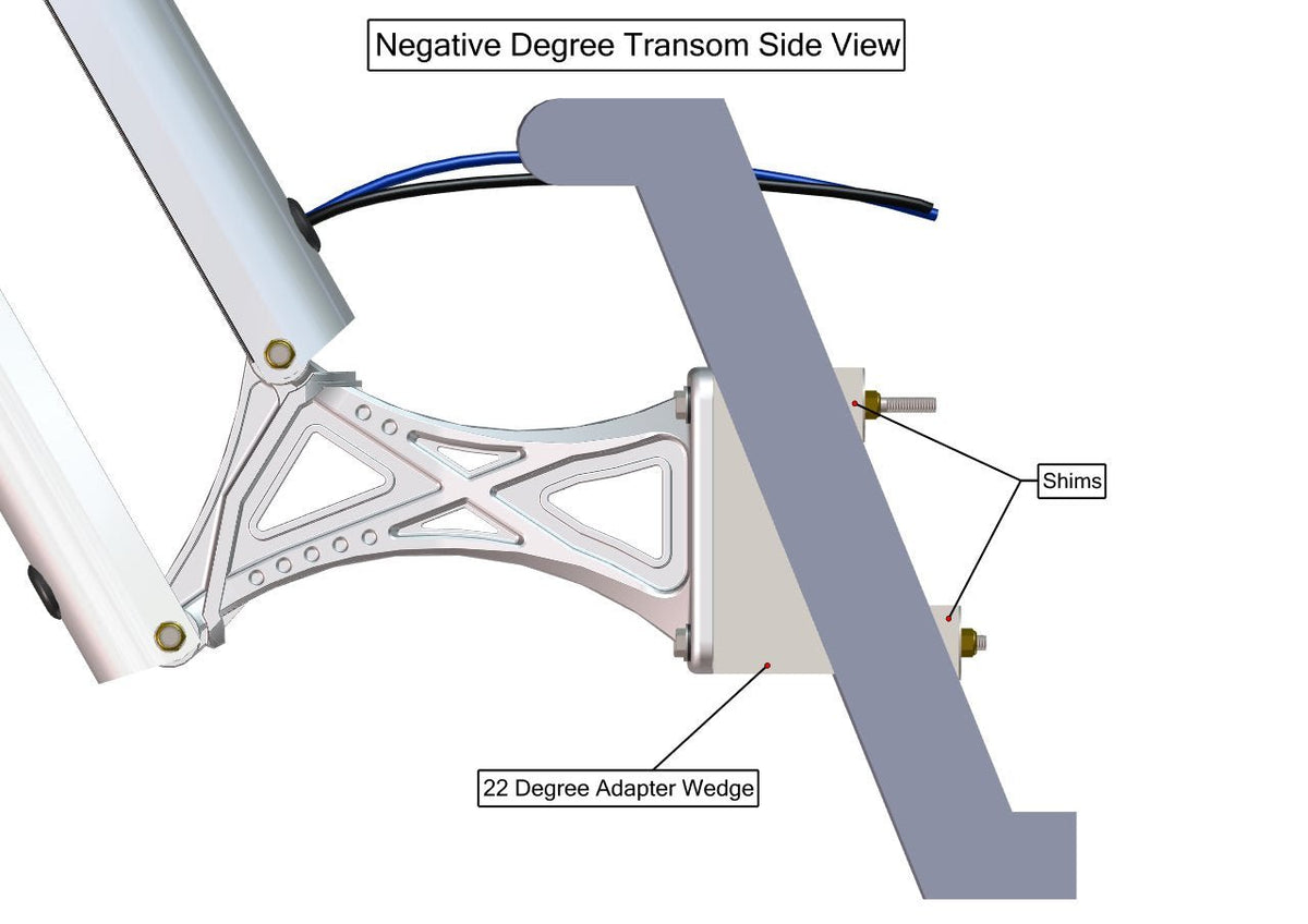 Power-Pole Transom Wedge Kit Vertical 22 Degree (White) – Hydrilla Gear